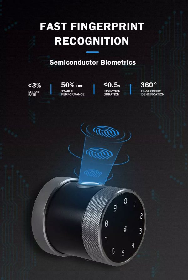 SmartX Fingerprint Round Knob Door Lock with Remote Control