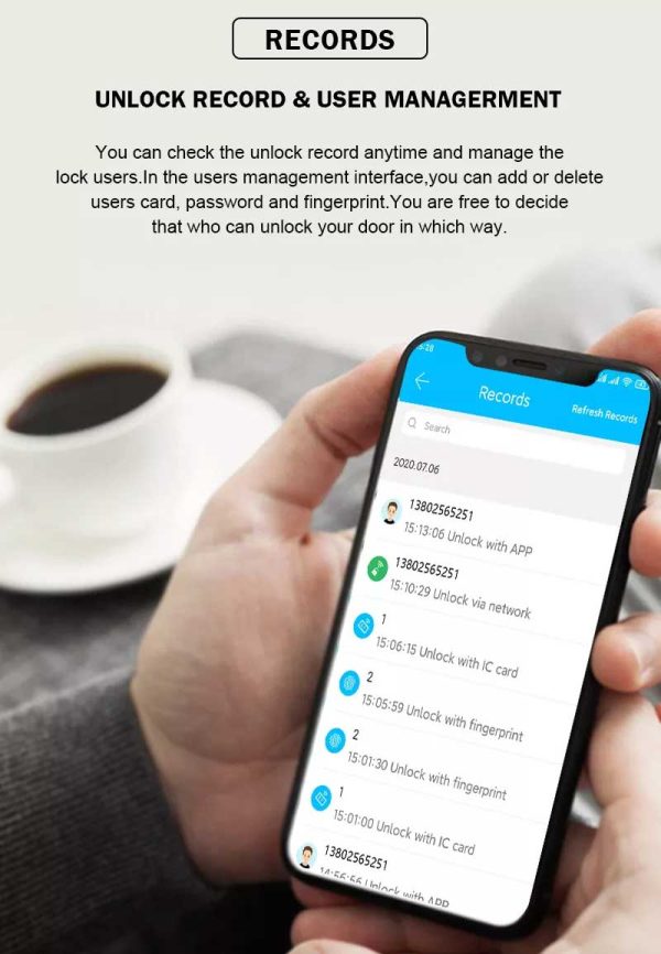 SmartX Fingerprint Round Knob Door Lock with Remote Control