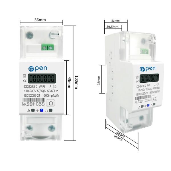 Tuya WiFi Smart Energy Meter 65A Single Phase Din Rail Power ...
