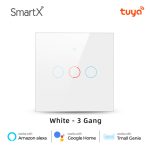 Tuya WiFi + RF 4 Gang Smart Touch Switch White Color - SmartX BD
