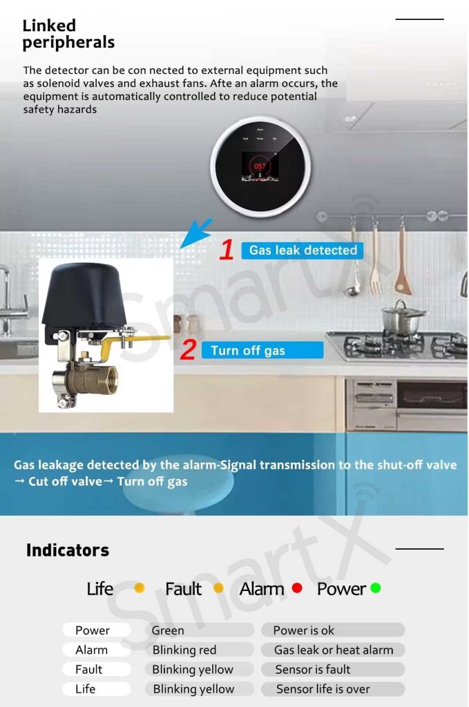 Tuya WiFi Gas Detector with Alarm - Gas Leakage Detector with LCD ...