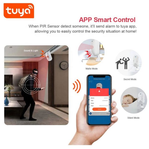 Tuya Smart WiFi PIR Motion Sensor with Sound Alarm – SmartX BD